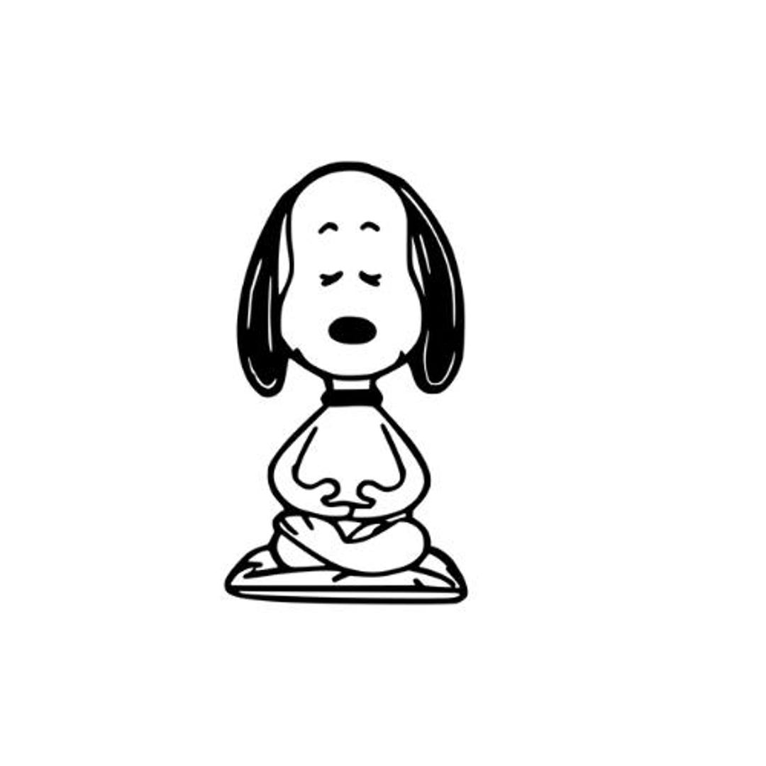 Snoopy Zen Yoga Pose Vinyl Decal Choose Size and Color - Etsy