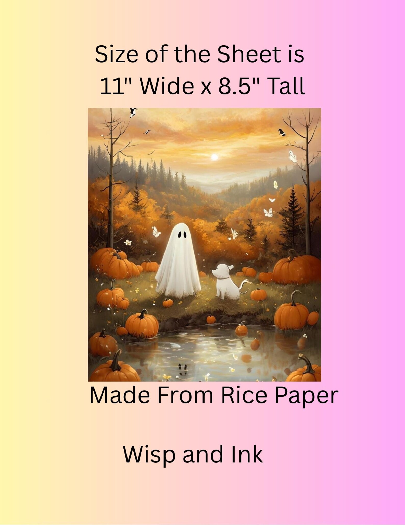 Ghost and Dog Rice Paper, Halloween Decoupage, DIY Crafts (A4) - Etsy