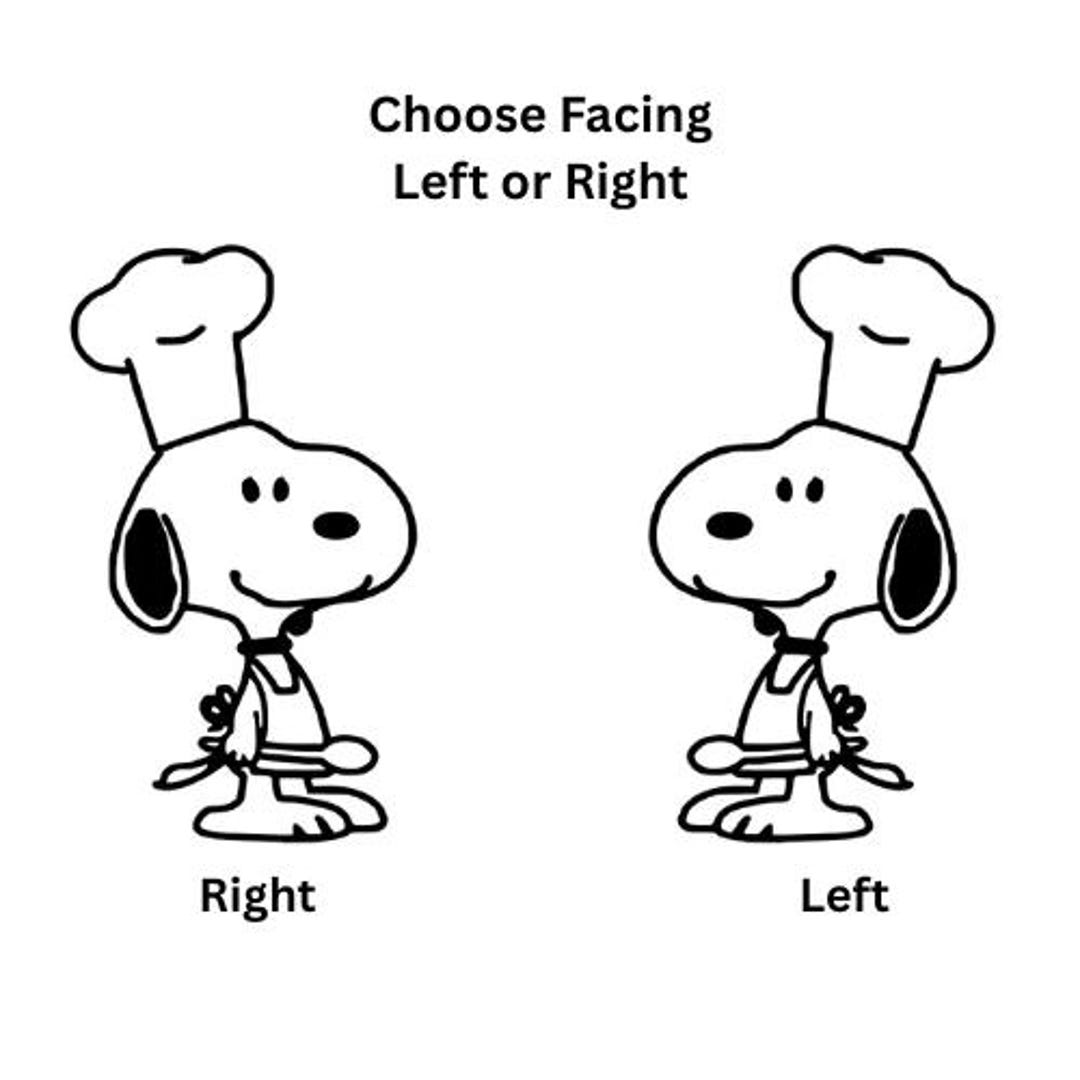 Chef Looking Snoopy Dog Cook Vinyl Decal Kitchen Appliance, Window ...
