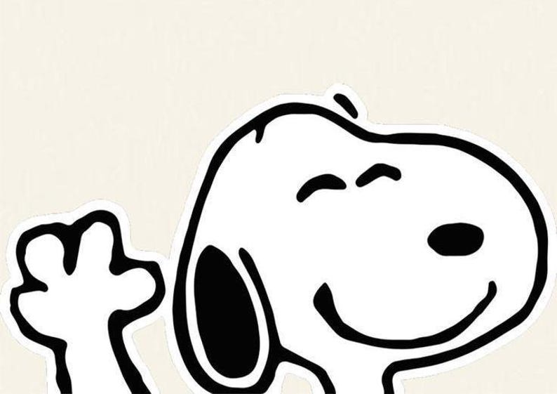 Cartoon Dog Snoopy Waving Vinyl Decal Car Window Mirror Choose Size and ...