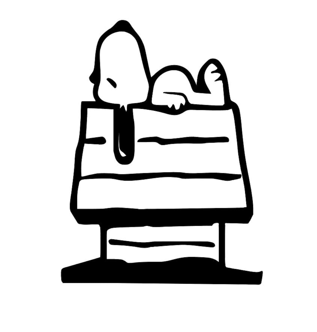 Dog Laying on Top of Dog House Vinyl Decal Choose Size and Color - Etsy