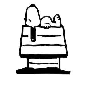 Snoopy Laying on Top of Dog House Vinyl Decal - Etsy