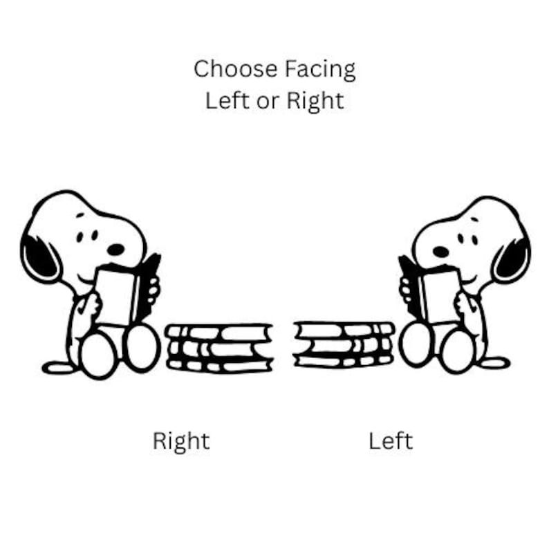 Snoopy Reading Books Vinyl Decal Sticker - Etsy