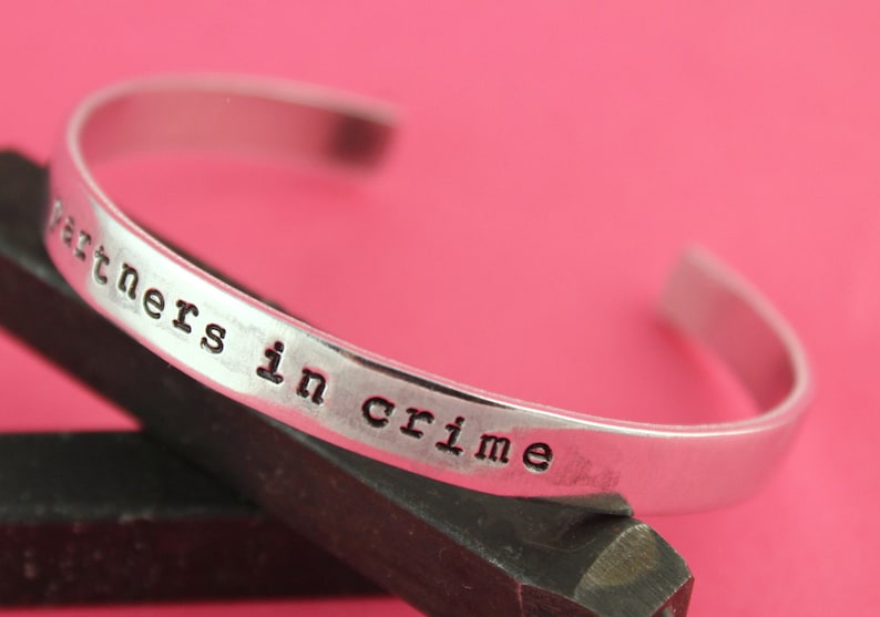 Partners in Crime Bracelet - Best Friend Bracelet - Custom Cuff ...