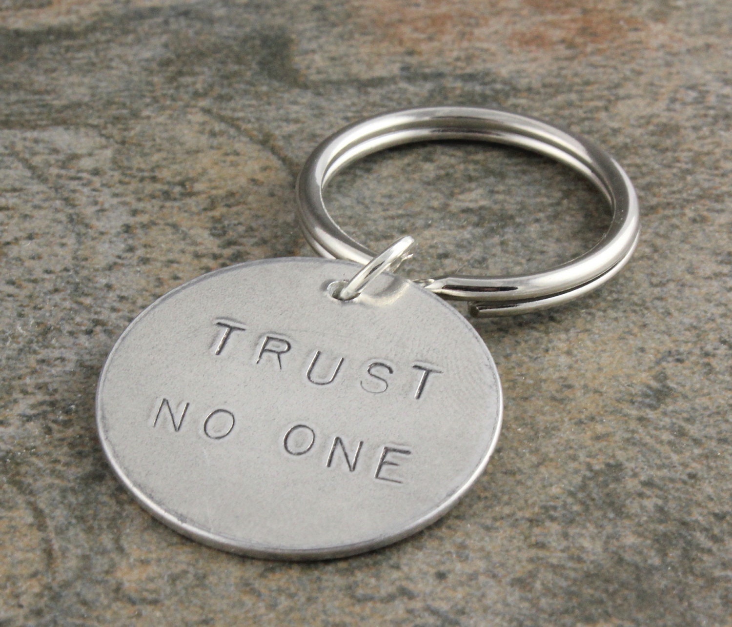 Trust No One Keychain - Trust Noone Keyring - Trust No One Key Chain ...
