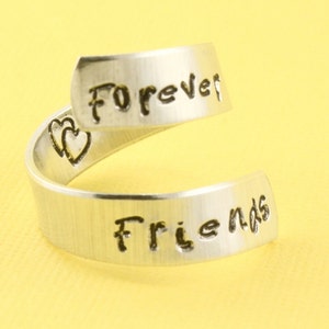 Forever Friends Ring - Friendship Ring - Adjustable Ring - Silver Ring ...