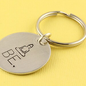 Buddha Keychain - Be Keychain - Silver Key Chain - Buddha Keyring ...