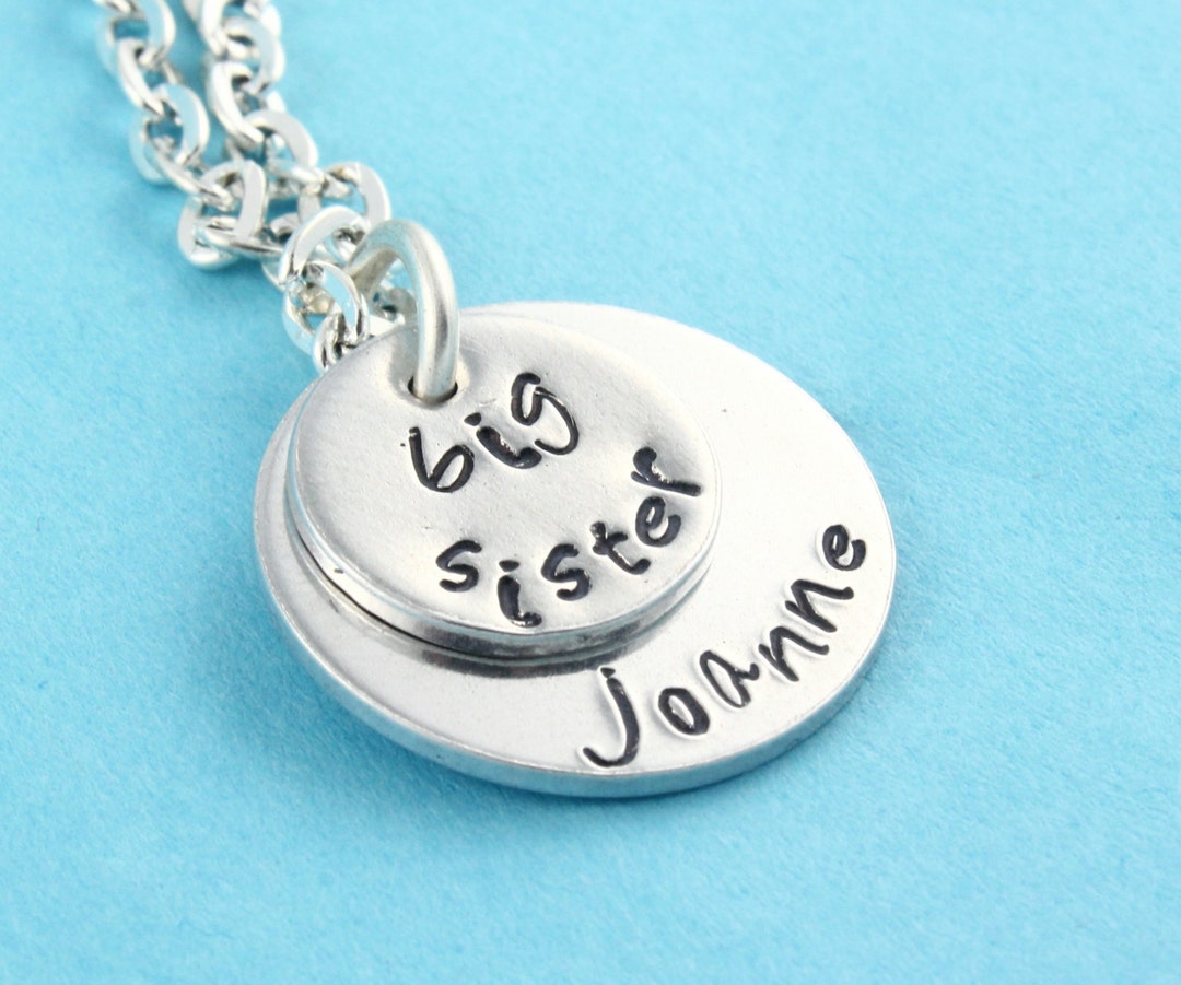 Big Sister Necklace - Personalized Necklace - Custom Silver Necklace ...