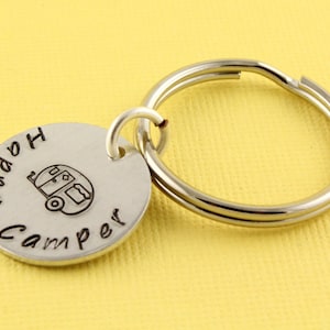 Happy Camper Keychain - Camping Keychain - RV Keychain - Gift for ...