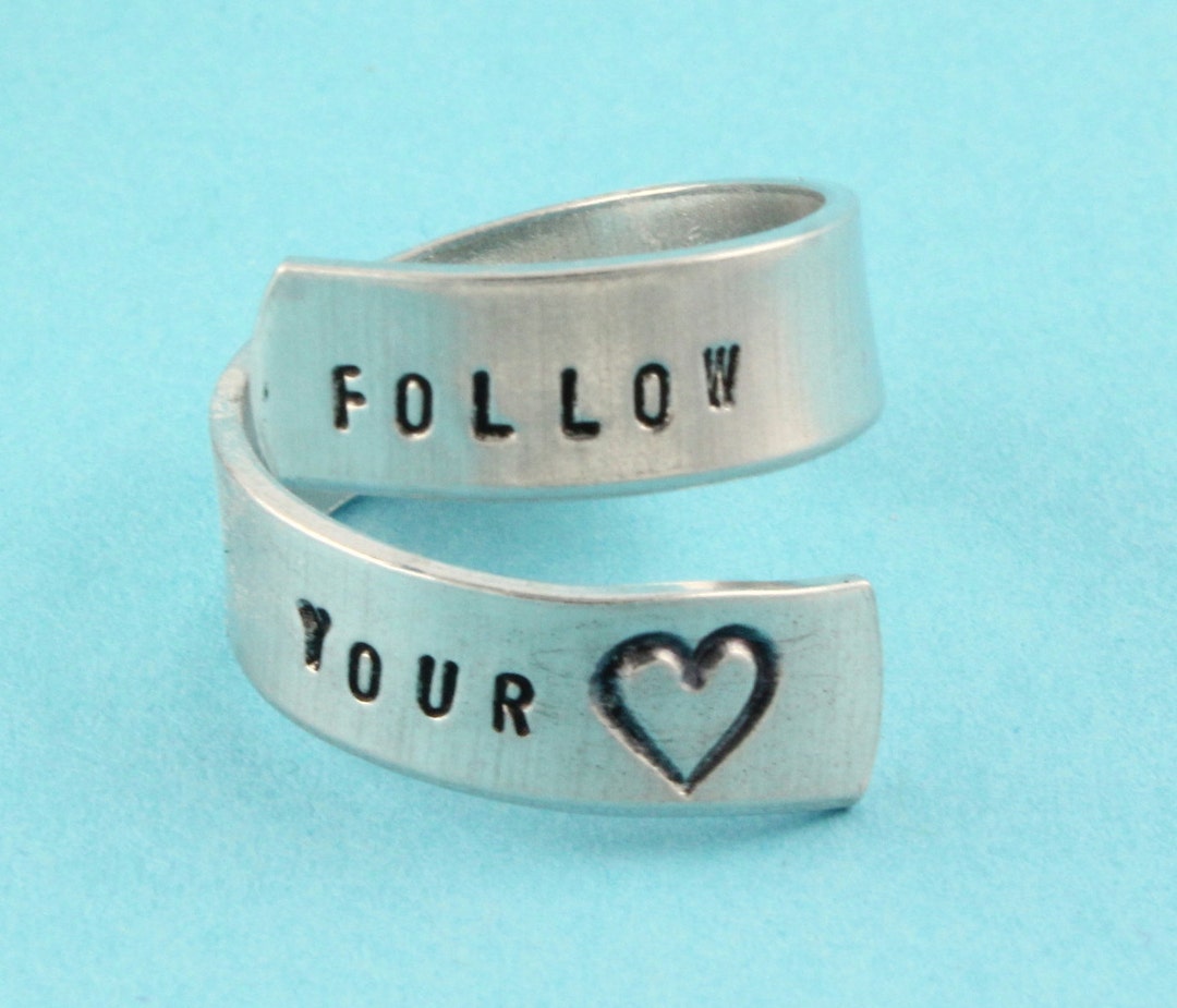 SALE - Follow Your Heart Ring - Adjustable Twist Aluminum Ring ...