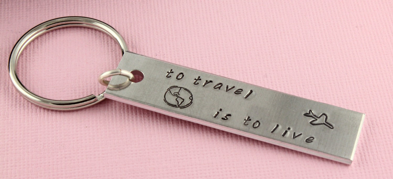Travel Keychain Travel Keyring Travel Gift Traveler Gift - Etsy