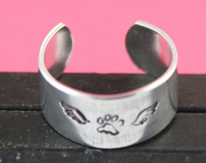 Dog Angel Ring Pet Memorial Ring Angel Wings Ring Dog - Etsy