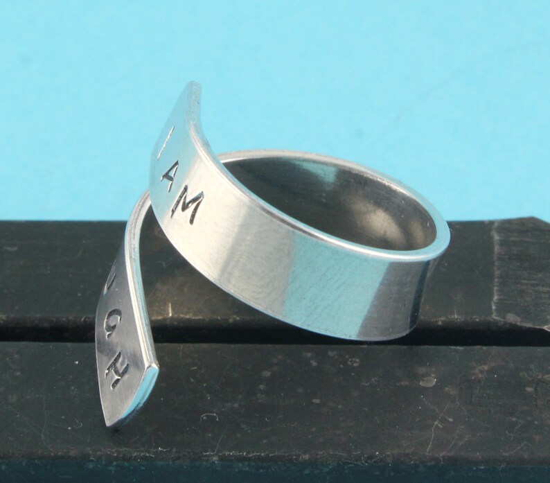 I Am Enough Ring - Wrap Ring - Twist Ring - Silver Ring - Size 7 Ring ...