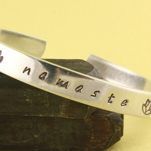 Namaste Bracelet - Lotus Flower Bracelet - Yoga Bracelet - Gift for ...