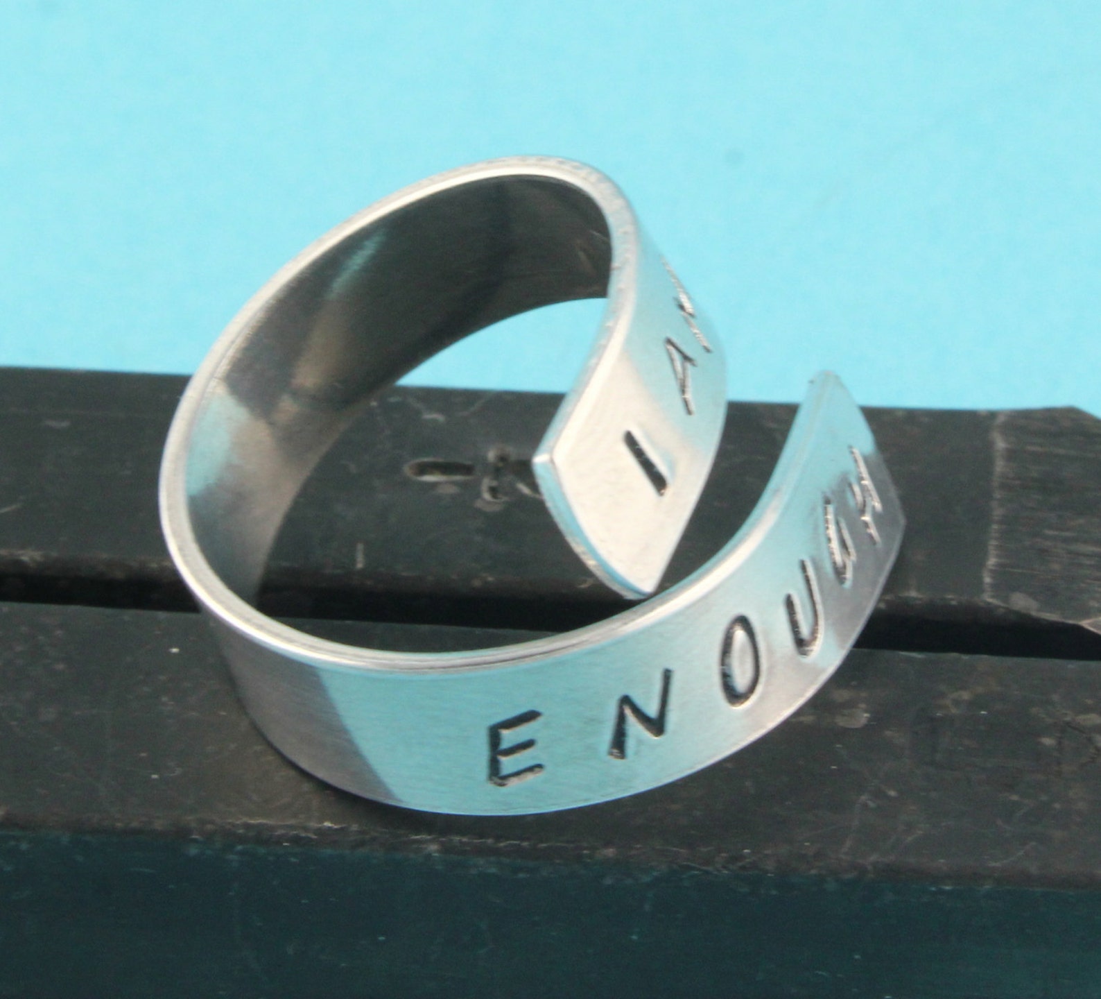 I Am Enough Ring Wrap Ring Twist Ring Silver Ring Size | Etsy