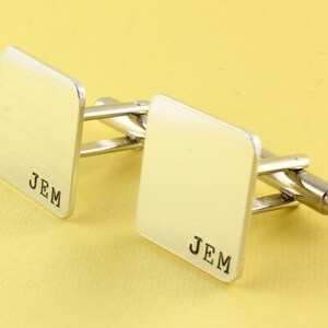 Initials Cufflinks - Square Cufflinks - Custom Cufflinks - Dad Cuff ...