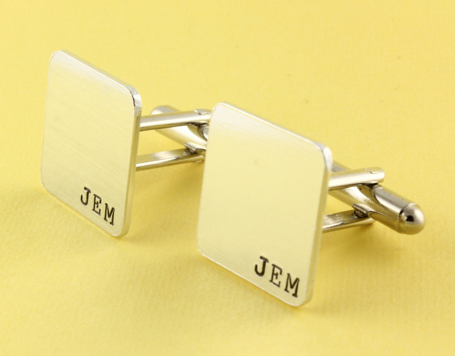 Initials Cufflinks Square Cufflinks Custom Cufflinks Dad - Etsy