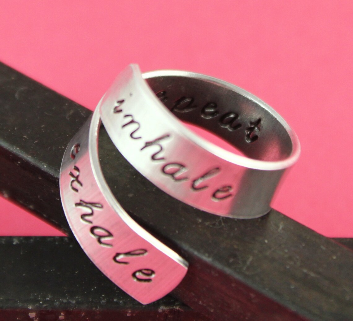 Inhale Exhale Repeat Ring Twist Ring Wrap Ring Adjustable - Etsy