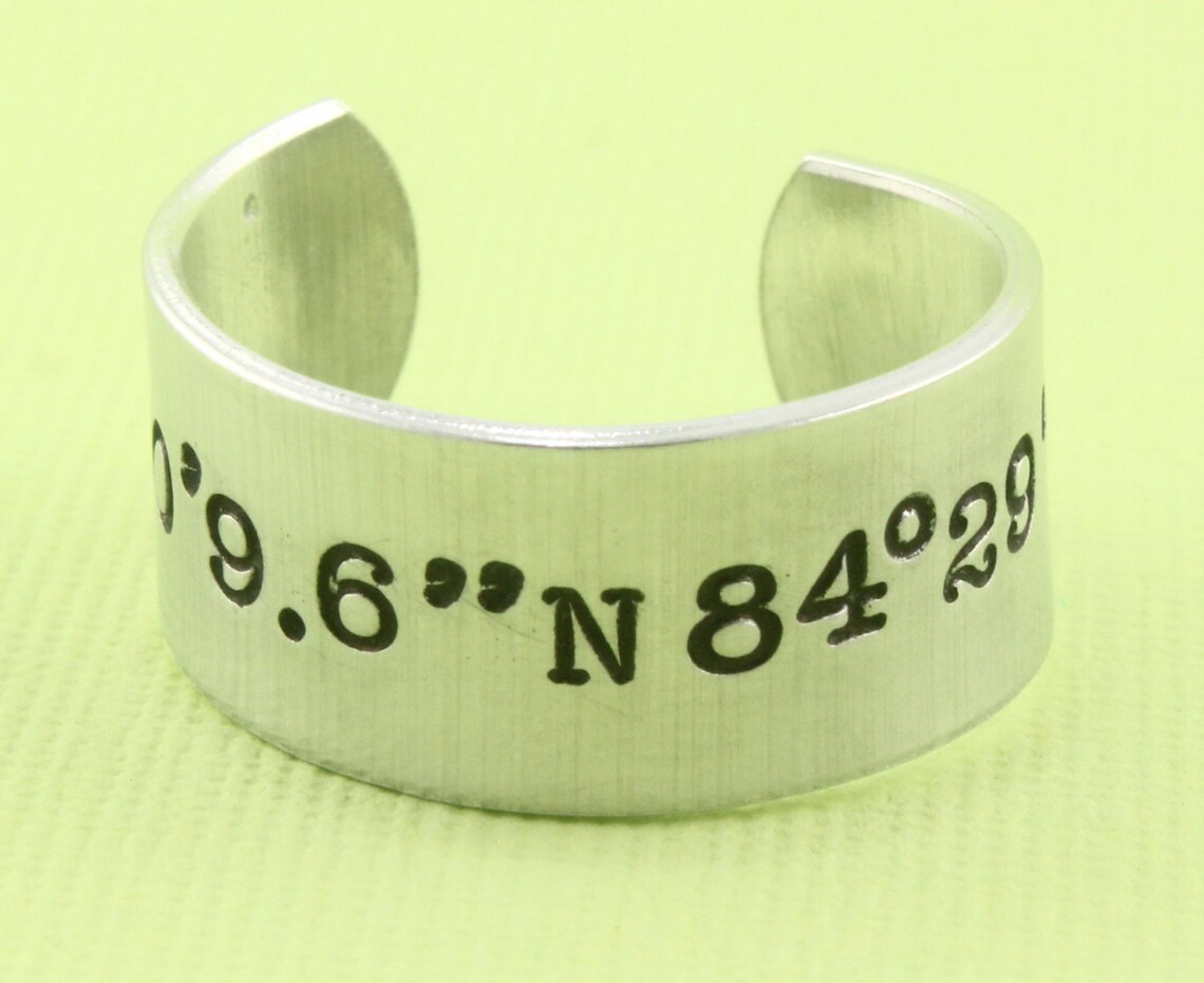 Coordinate Ring - Latitude Longitude Ring - Address Ring - GPS Ring ...