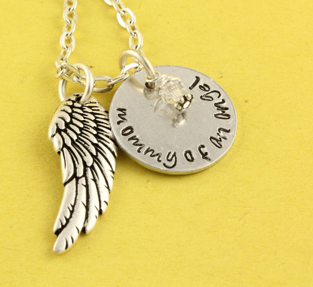 Double Sided Angel Wing Necklace Memorial Jewelry Remembrance