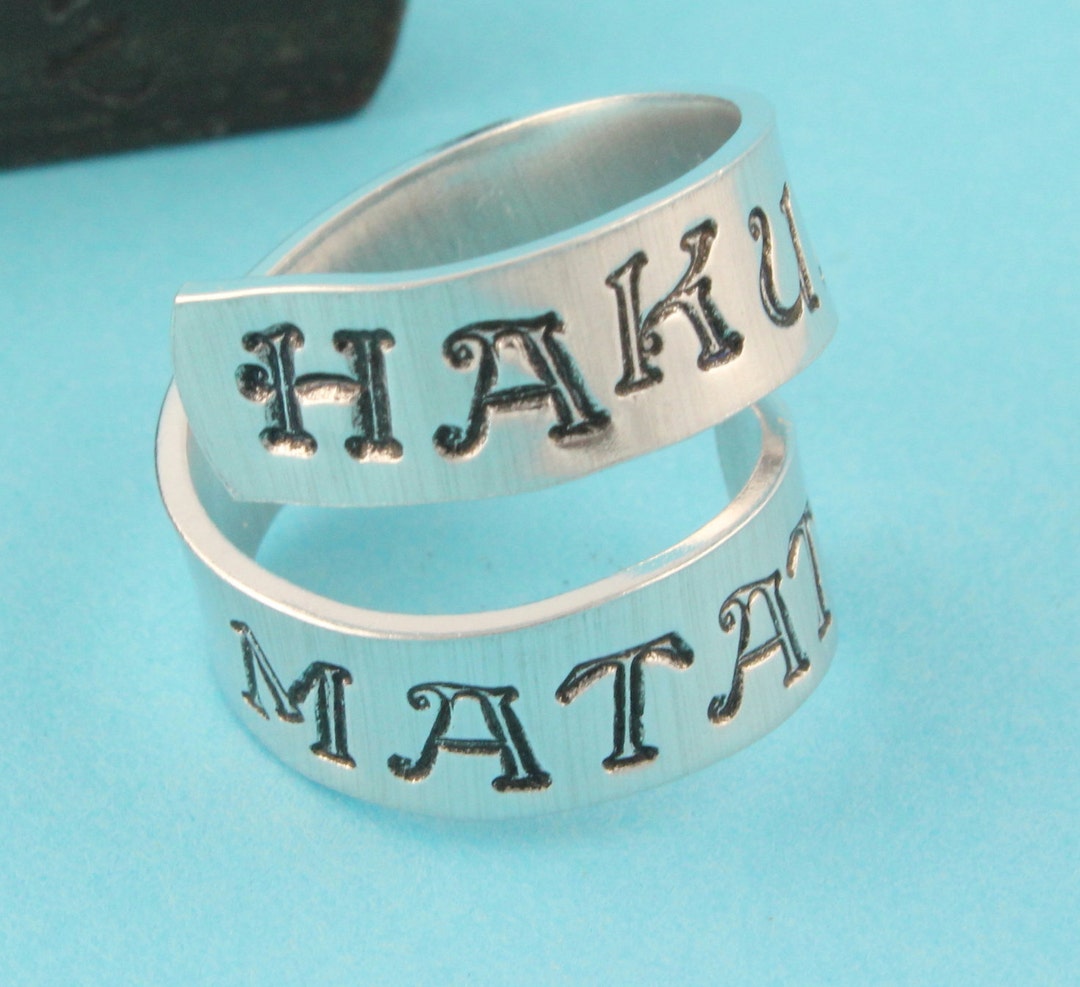 SALE Hakuna Matata Ring Adjustable Twist Aluminum Ring Handstamped Ring ...