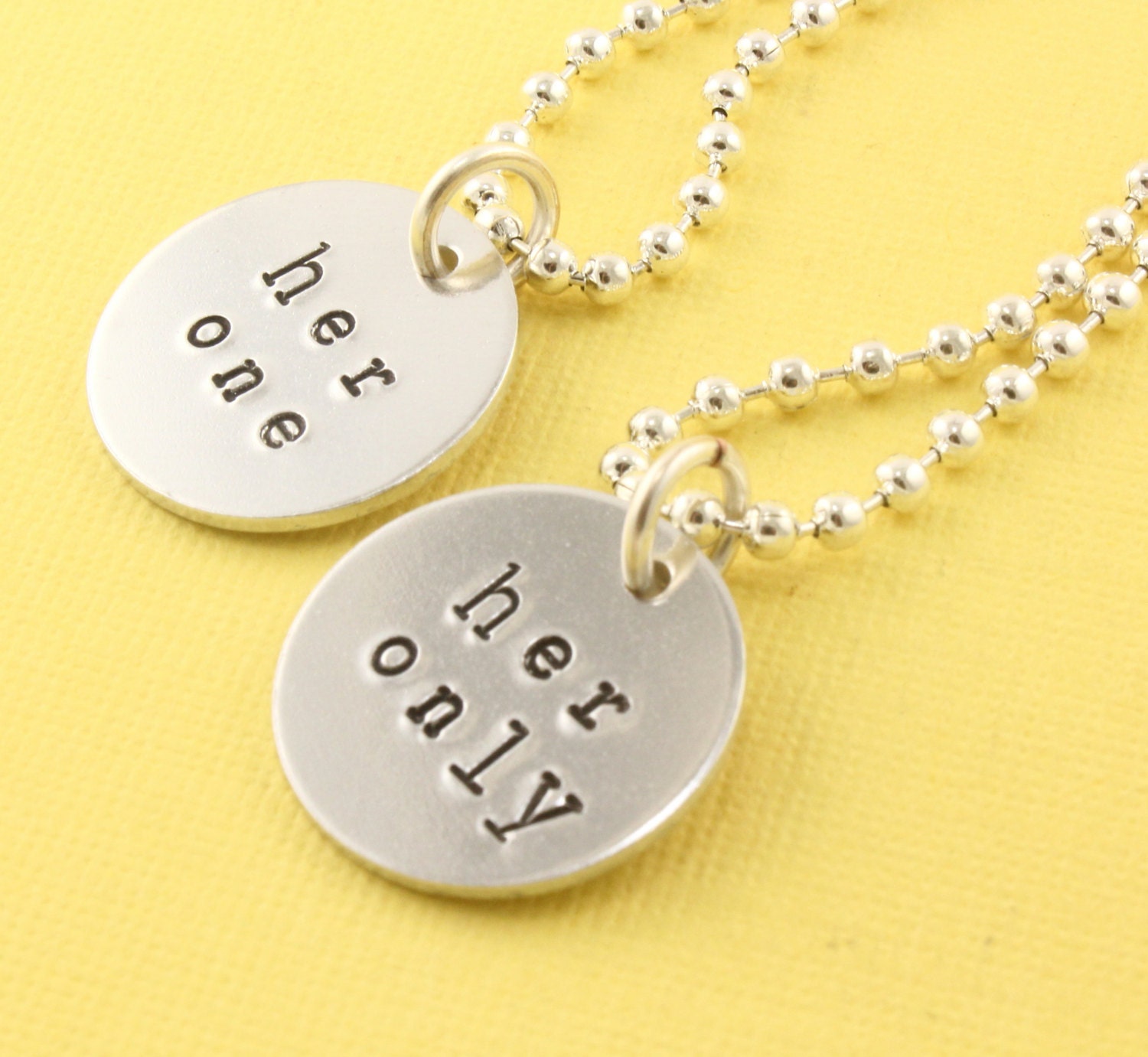 Her One Necklace Her Only Necklace Couples Necklaces - Etsy