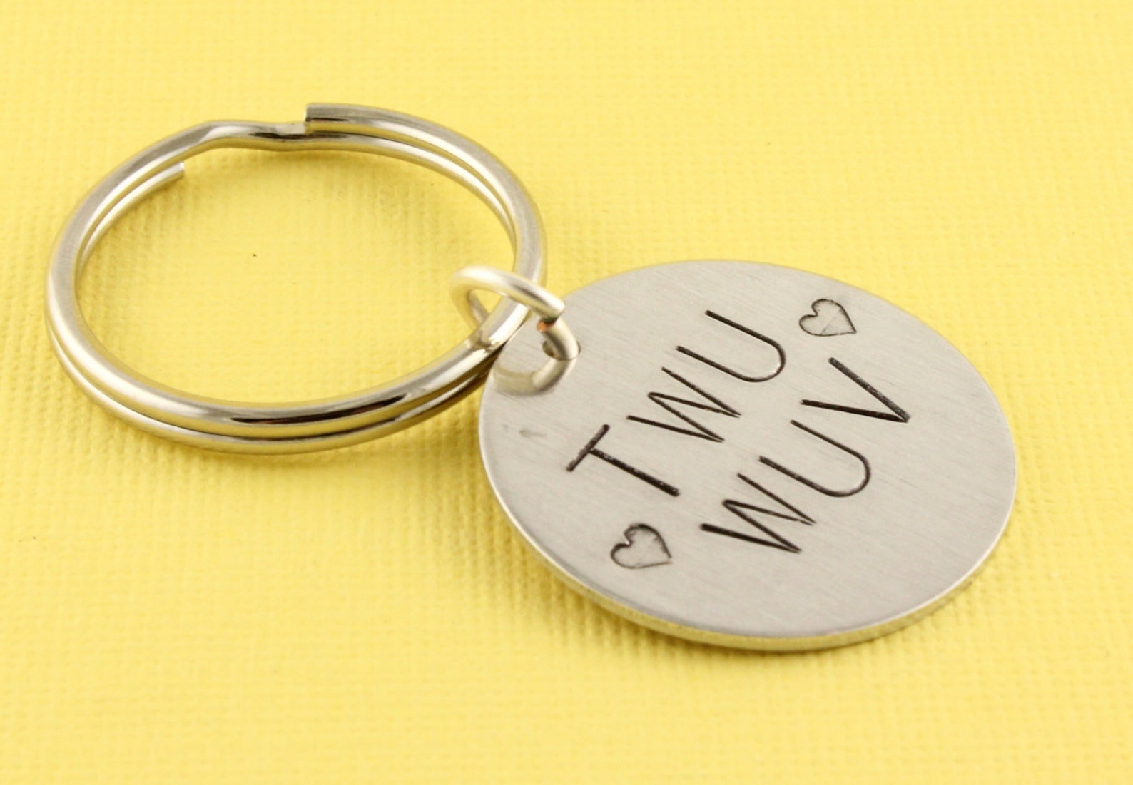 SALE - Twu Wuv Keychain - True Love Aluminum Key Ring - Key Chain ...