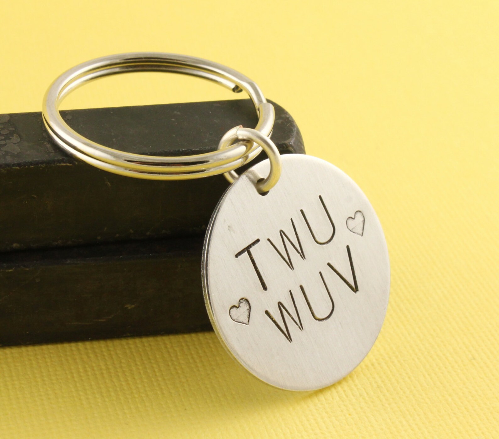 SALE - Twu Wuv Keychain - True Love Aluminum Key Ring - Key Chain ...