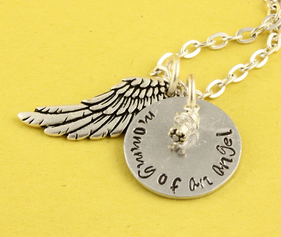 Double Sided Angel Wing Necklace Memorial Jewelry | Etsy