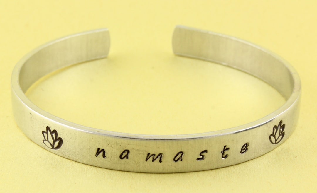 Namaste Bracelet - Lotus Flower Bracelet - Yoga Bracelet - Gift for ...