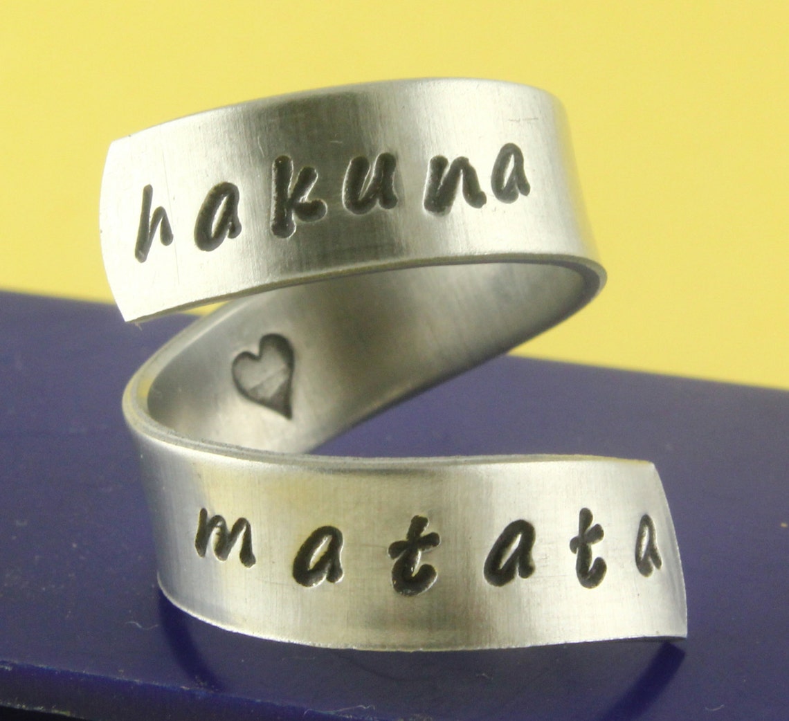 Hakuna Matata Ring Adjustable Ring Silver Ring Twist | Etsy