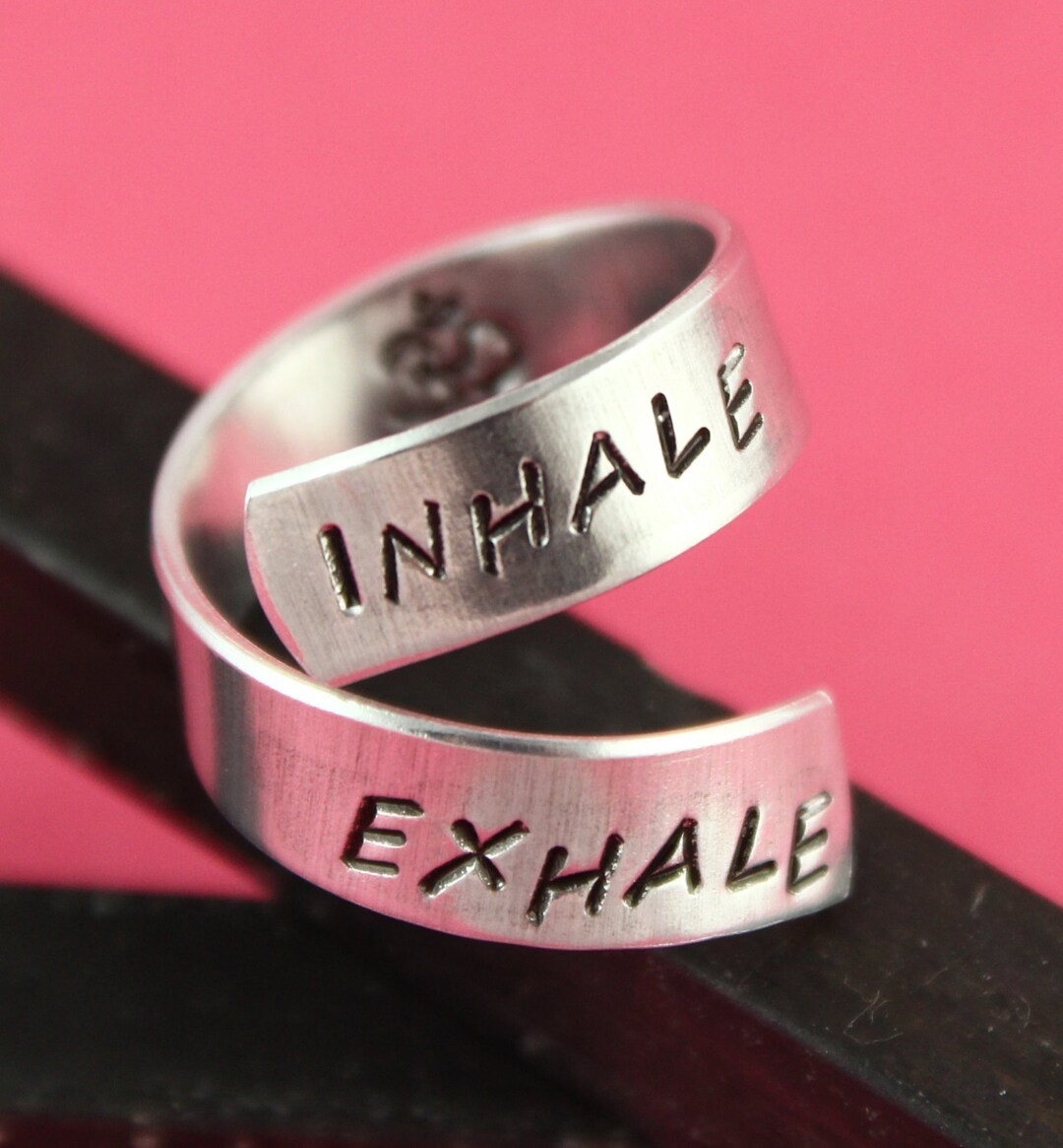 Yoga Ring - Meditation Ring - Meditate Ring - Ohm Ring - Breathe Ring ...