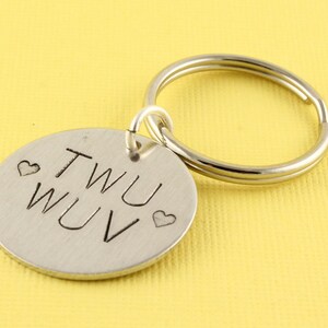 SALE - Twu Wuv Keychain - True Love Aluminum Key Ring - Key Chain ...