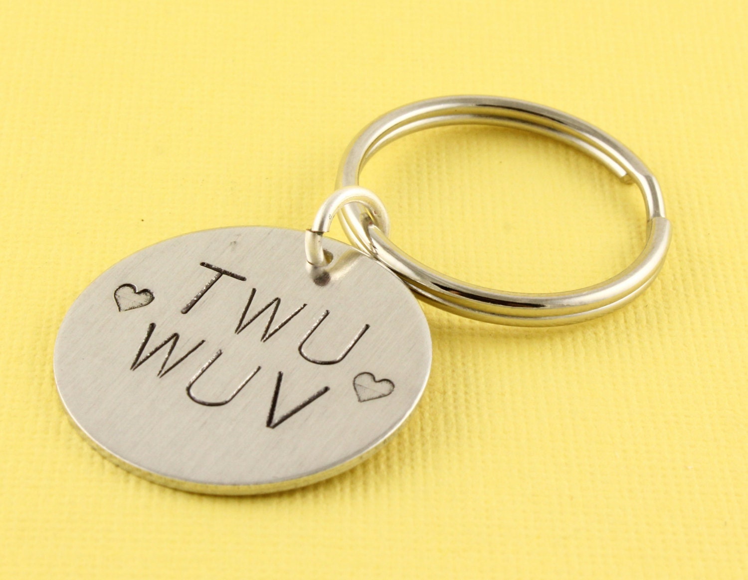 SALE - Twu Wuv Keychain - True Love Aluminum Key Ring - Key Chain ...