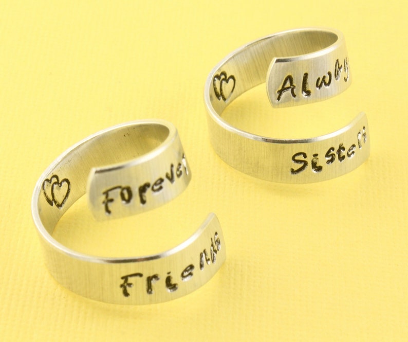 Always Sisters and Forever Friends Ring Set - Best Friends - Lil Sis ...