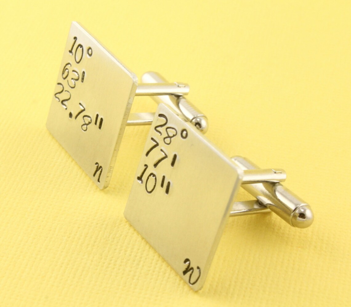Coordinates Cufflinks Latitude and Longitude Cufflinks - Etsy