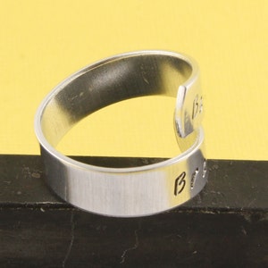 Be Brave Ring - Adjustable Ring - Wrap Ring - Twist Ring - Silver Ring ...