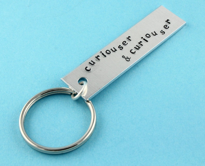 Alice in Wonderland Keychain - Curiouser & Curiouser Keychain - Alice ...