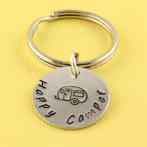 Happy Camper Keychain - Camping Keychain - RV Keychain - Gift for ...