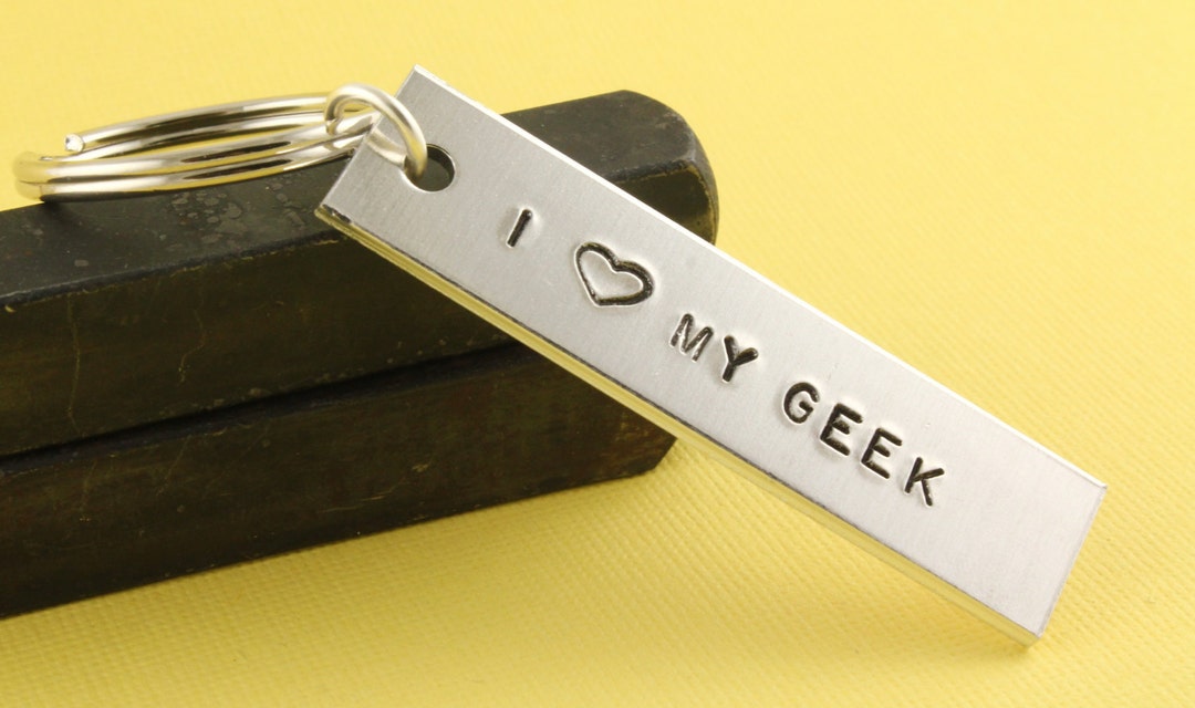 SALE - I Heart My Geek Keychain - I Love My Geek Keychain - Keyring Key ...