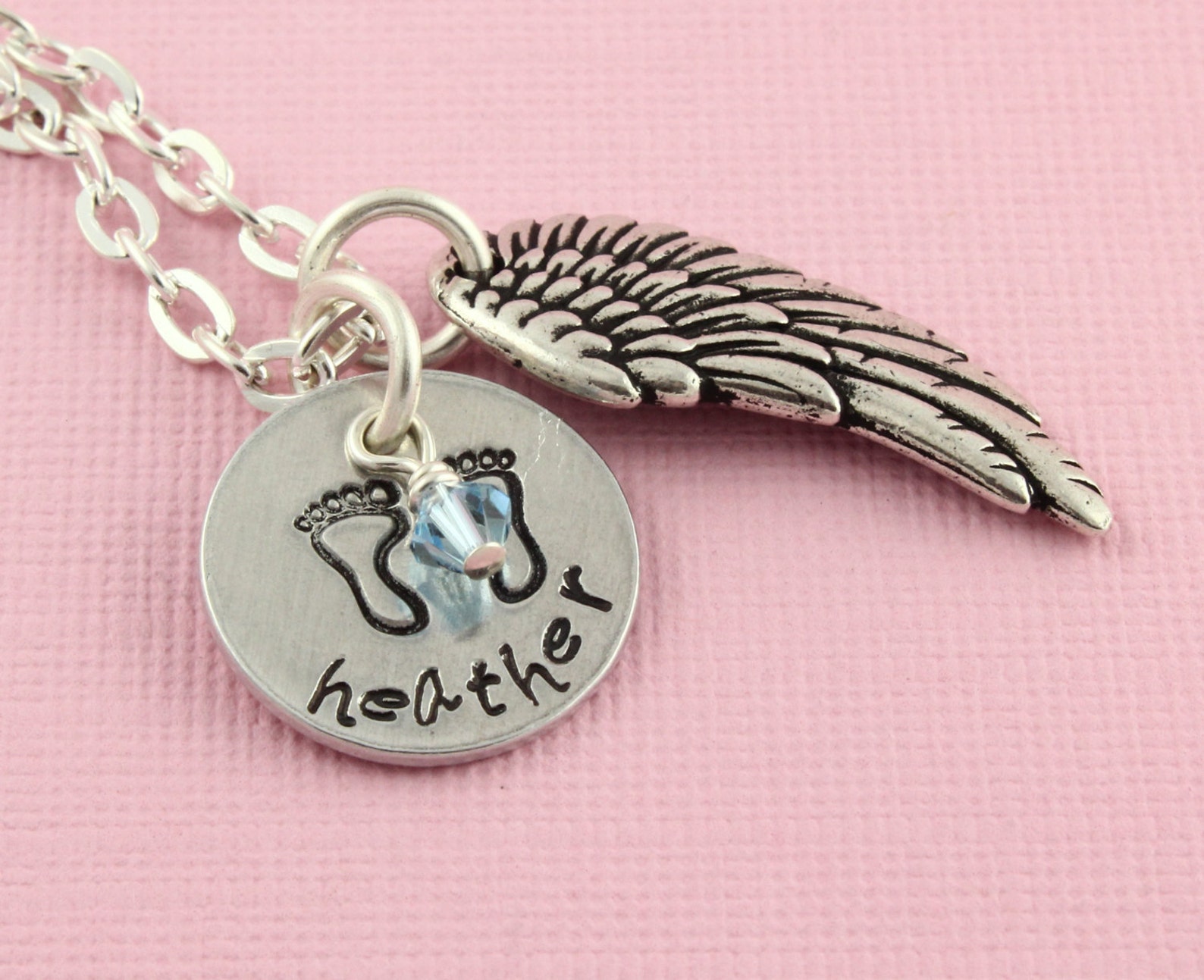 SALE - Personalized Remembrance Necklace - Memorial Jewelry - Baby ...