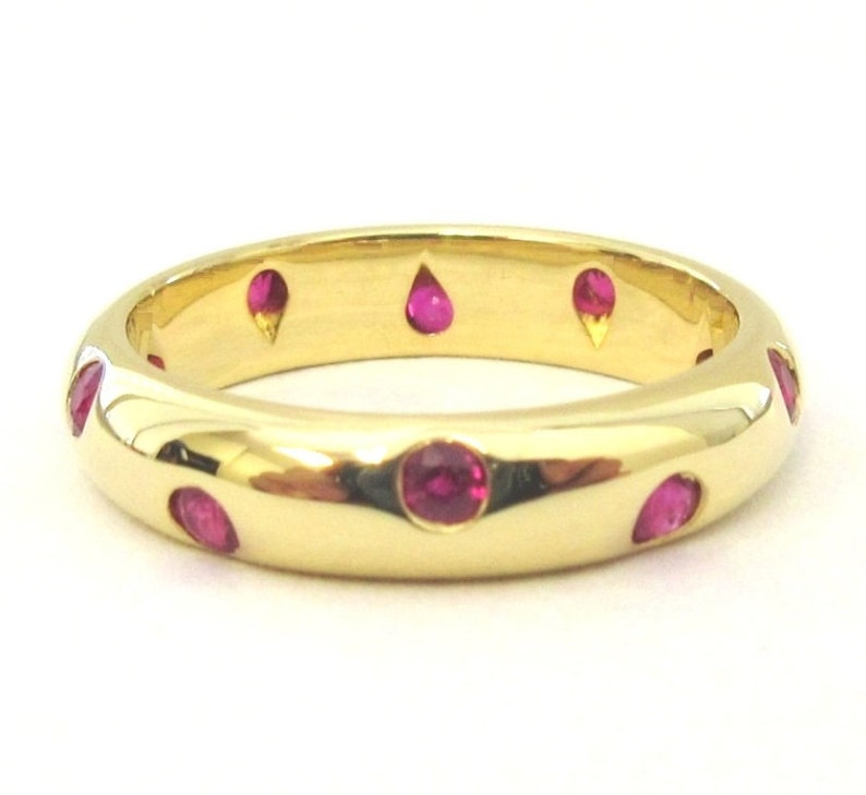 TIFFANY & Co. Etoile 18K Gold Ruby Band Ring 5 - Etsy