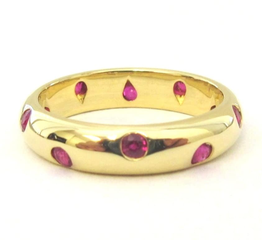 TIFFANY & Co. Etoile 18K Gold Ruby Band Ring 5 - Etsy