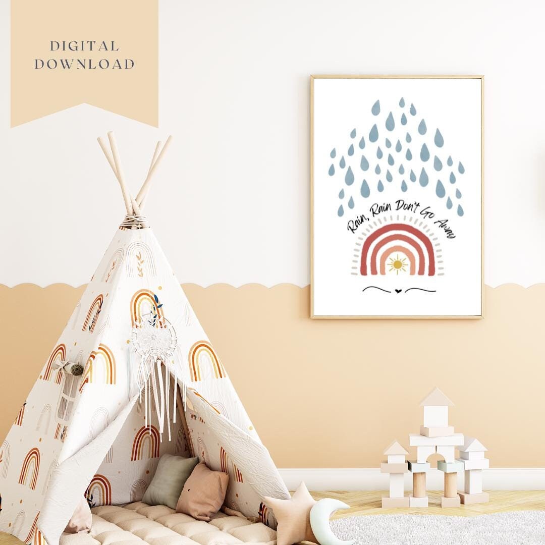 Rain, Rain Don't Go Away Artwork: Set of Original, Vertical, Digital ...