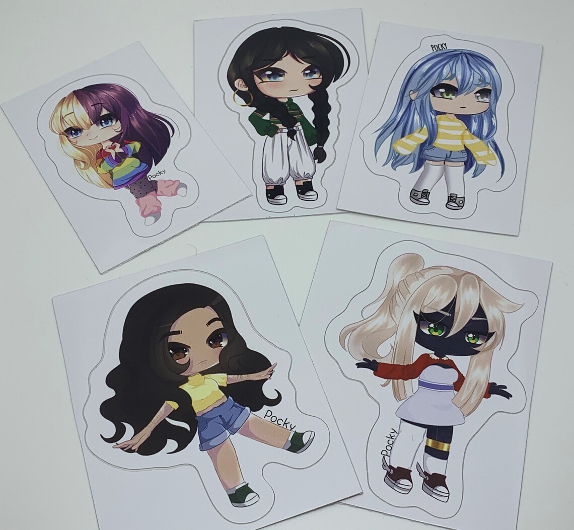 Gacha Life Art Stickers Bundle Set Of Five 5 Stickers Etsy España