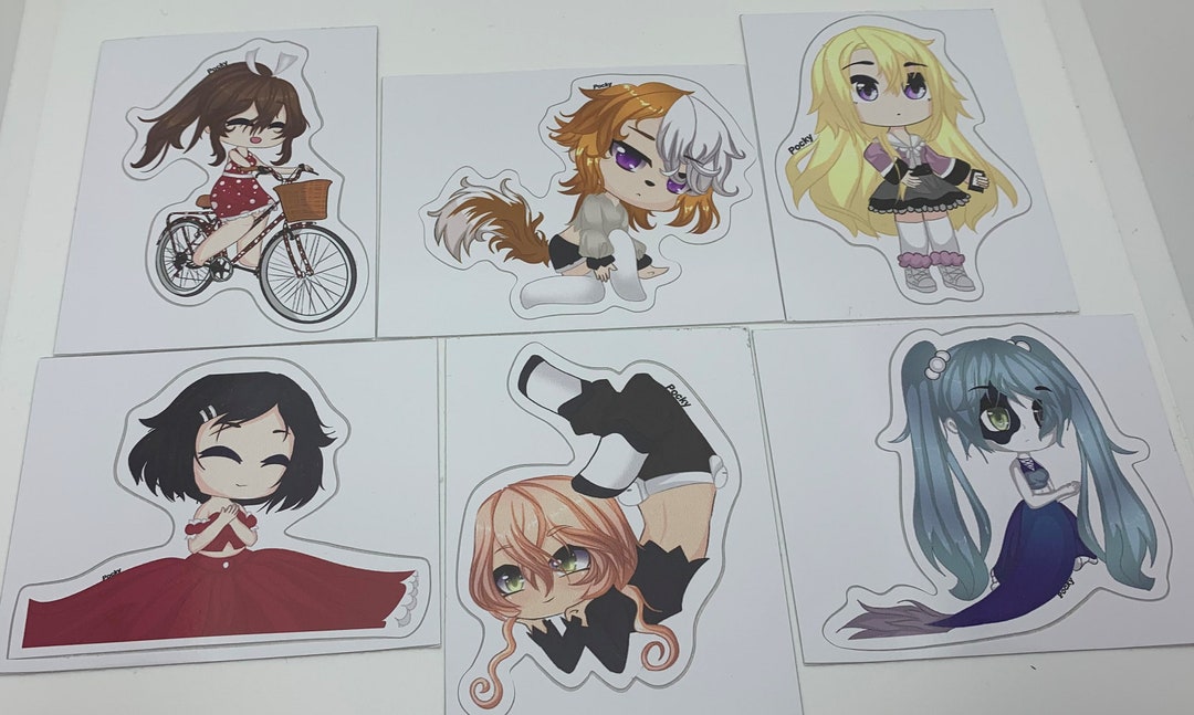 Gacha Life Art Stickers Bundle - Set of Six (6) Stickers - Etsy
