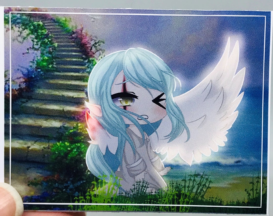 Gacha Broken Wing Angel With Background - Gacha Life Art Sticker - Etsy