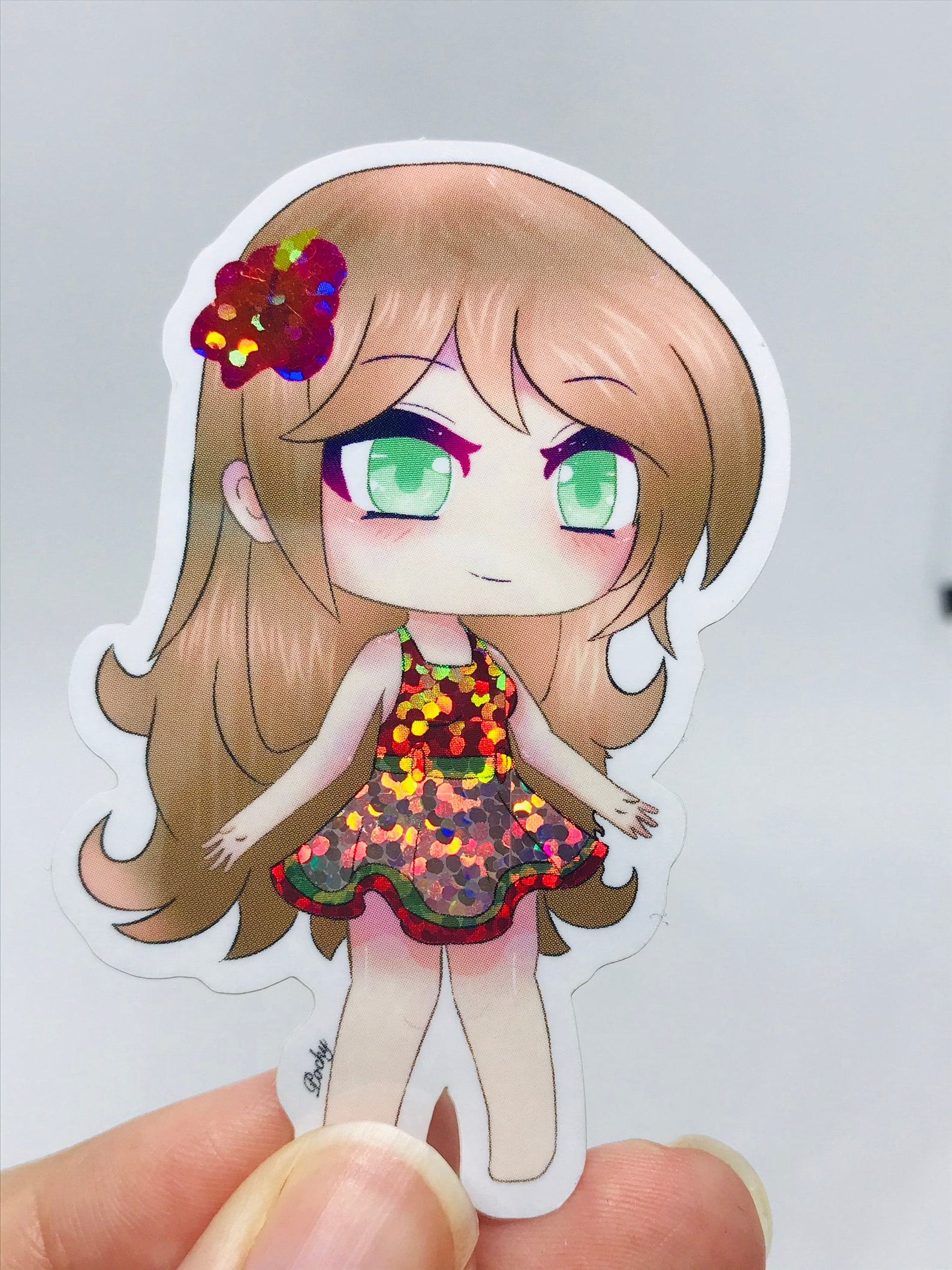 Gacha Girl - Gacha Life Art Glitter Sticker - Etsy