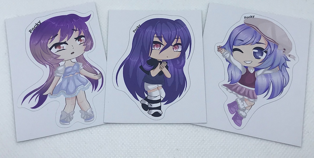 Gacha Life Art Stickers Bundle Set Of Three 3 Stickers Etsy