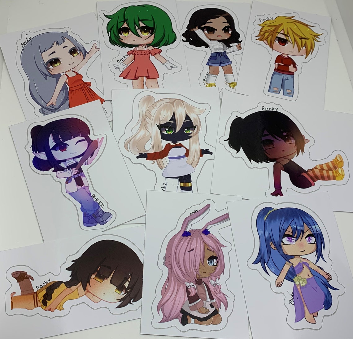 Gacha Life Art Stickers Bundle Set Of Ten 10 Stickers Etsy